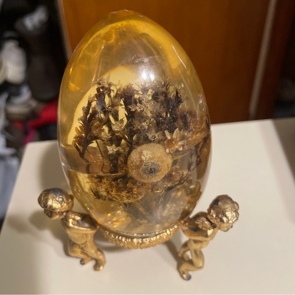 Accents | Vintage Mcm Solid Lucite Acrylic Egg With 3 Angle Stand ...